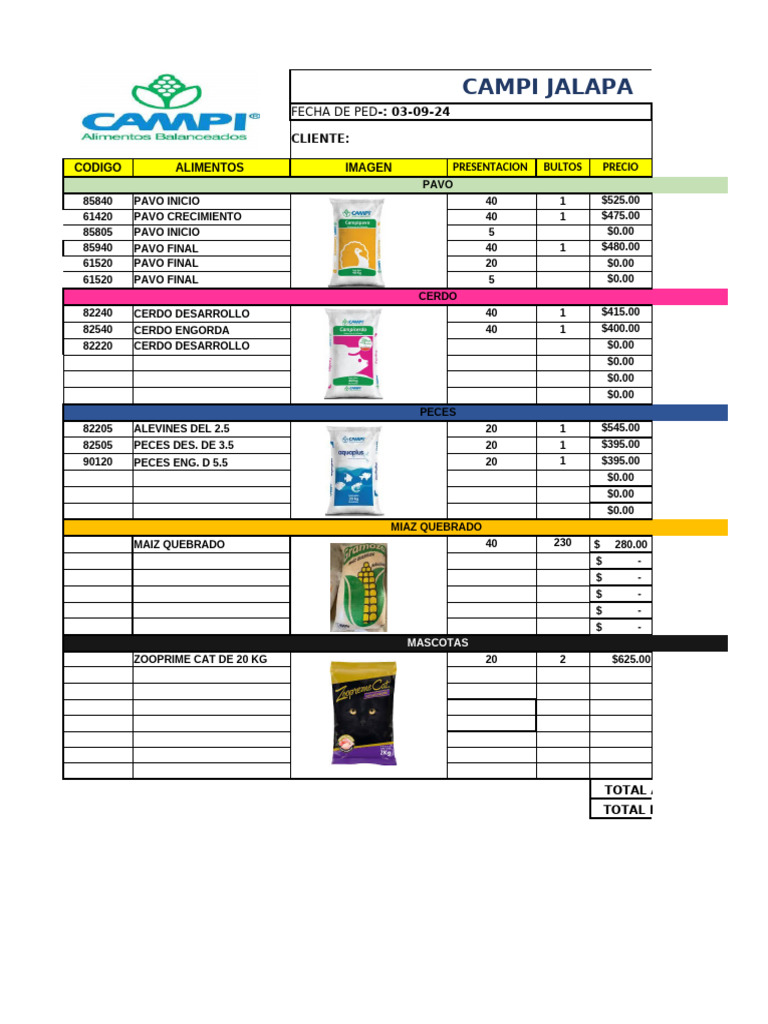 Formato de Campi 09-09-2024 | PDF