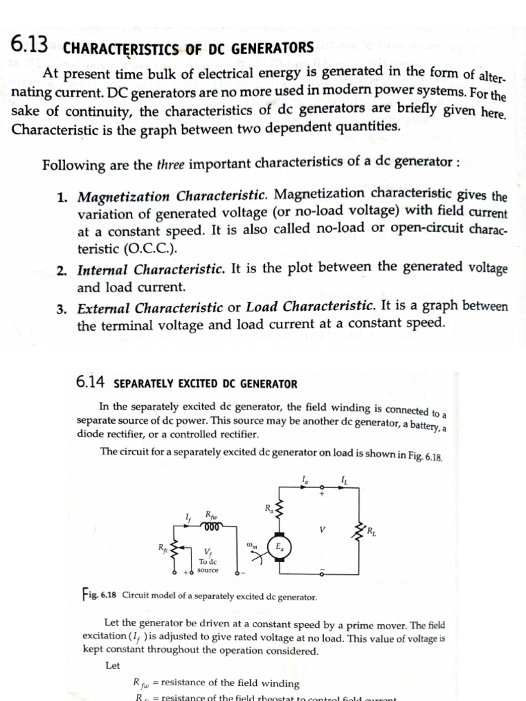 Characteristics of DC Generator | PDF