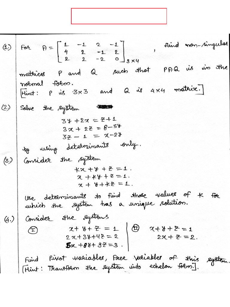 Exercise - (Matrices) | PDF