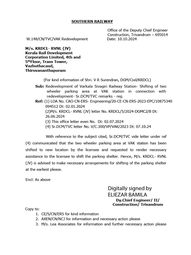 Shifting of Two Wheeler Parking Area SR - DCM Remarks - 10.10.24 | PDF