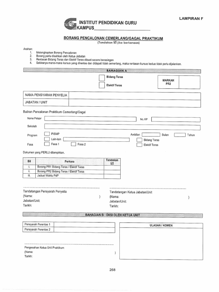Borang Pencalonan Rentasan Cemerlang | PDF