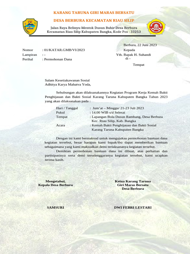 PROPOSAL KATAR BERBURA | PDF