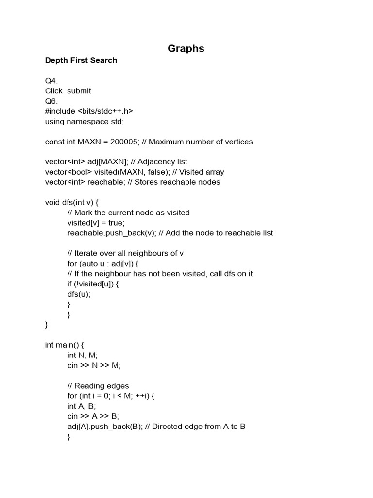 Graphs-1 | PDF | Vertex (Graph Theory) | Algorithms And Data Structures