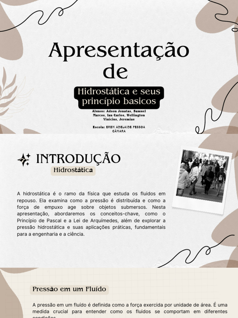 Apresentação Trabalho de Fisica | PDF | Pressão | Flutuabilidade