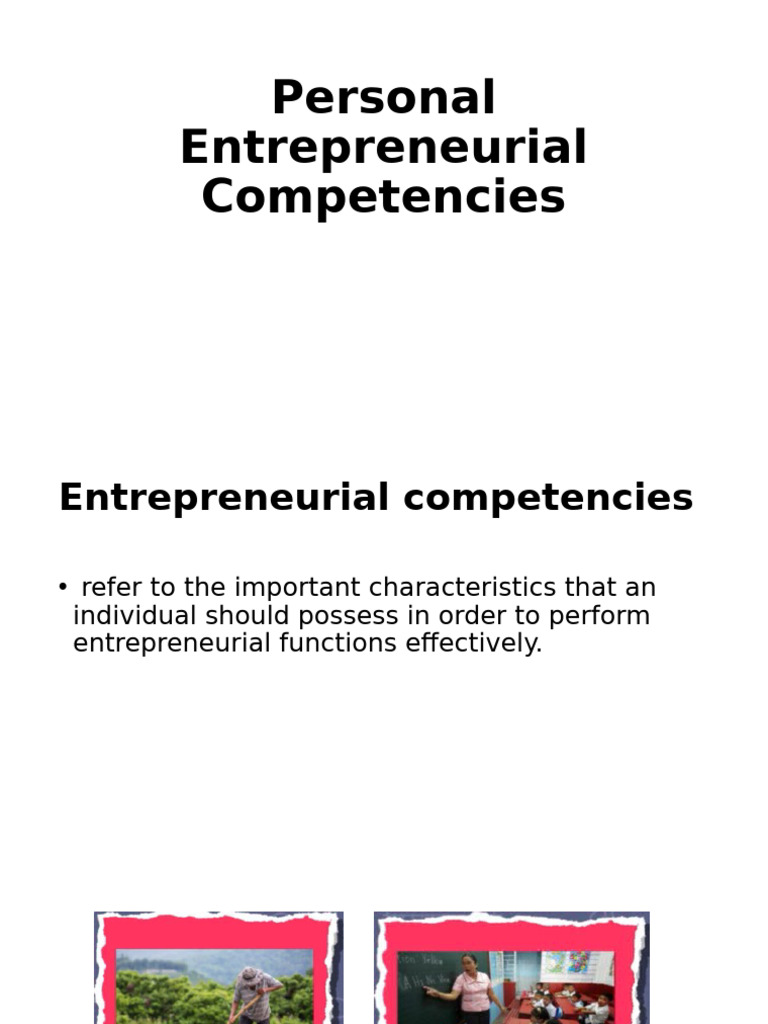 Personal Entrepreneurial Competencies | PDF | Entrepreneurship | Cognition