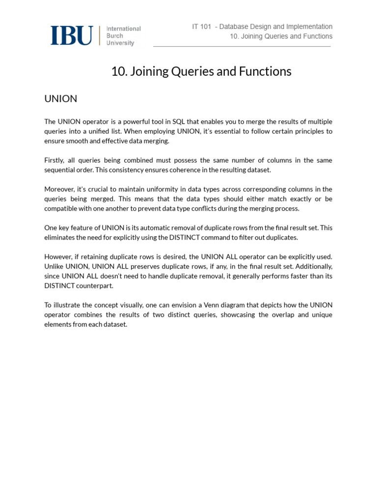 10. Joining Queries and Functions (1) | PDF | String (Computer Science) | Table (Database)