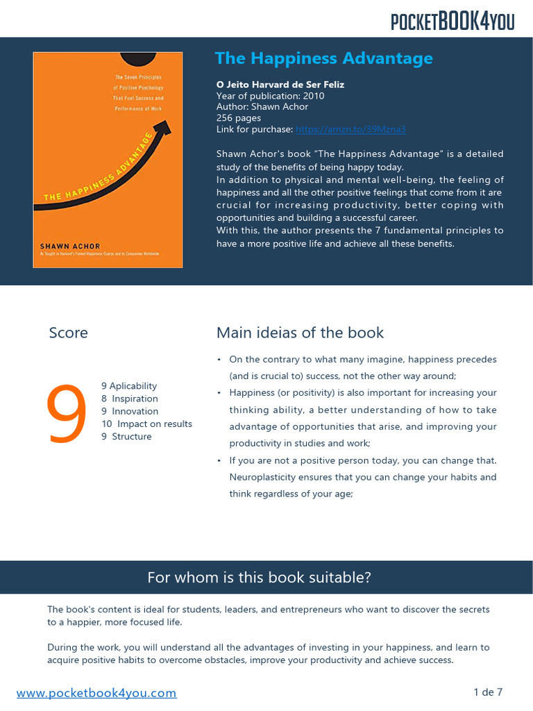 (ENG) The Happiness Advantage - Shawn Achor | PDF | Happiness | Thought