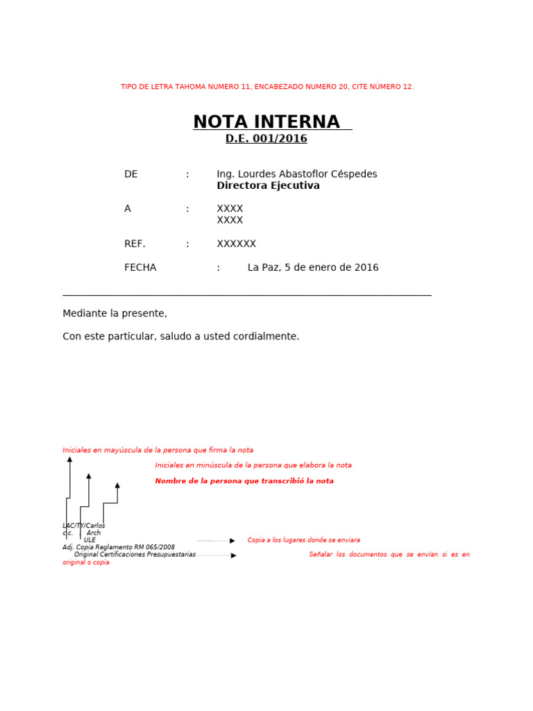Modelo Nota Interna | PDF