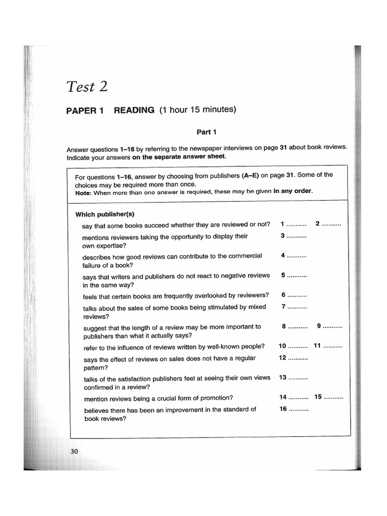 CAE Test 2 - Reading | PDF