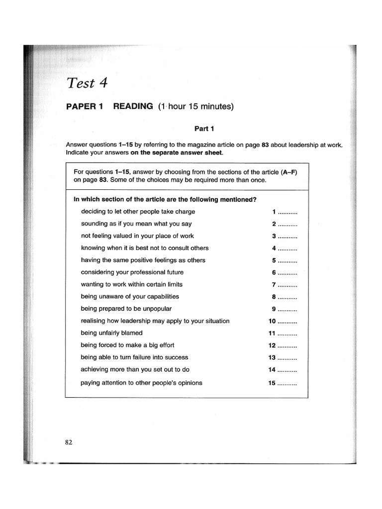 PT4 - Reading CAE 5 | PDF