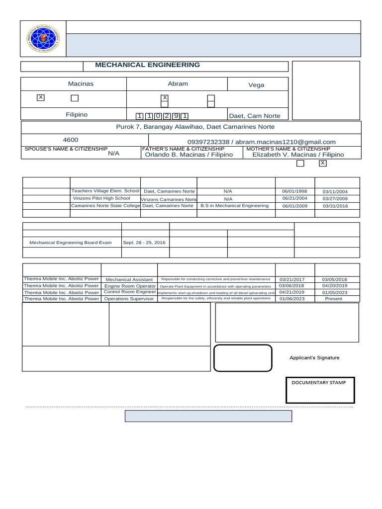 PME Application Form Guidelines | PDF