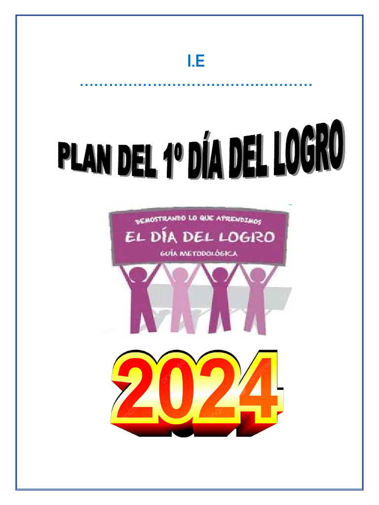 PLAN TRABAJO -DÍA DEL LOGRO | PDF | Evaluación | Aprendizaje