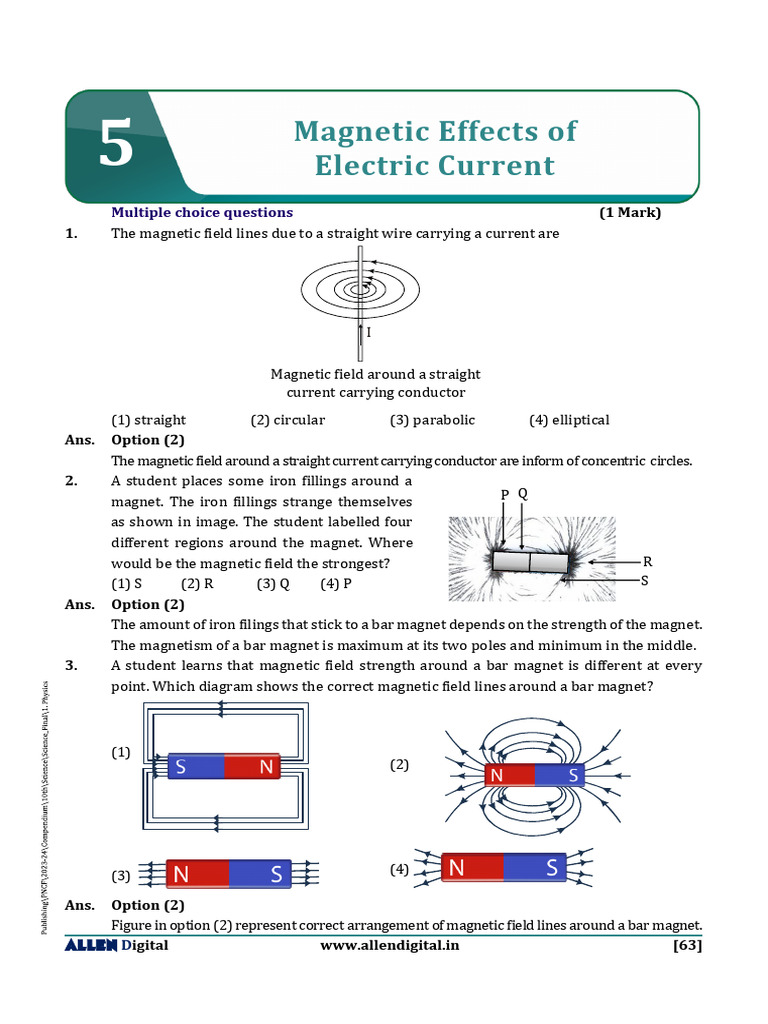 Magnetic Effect of Electric Current Hozqh2 | PDF | Electric Power ...
