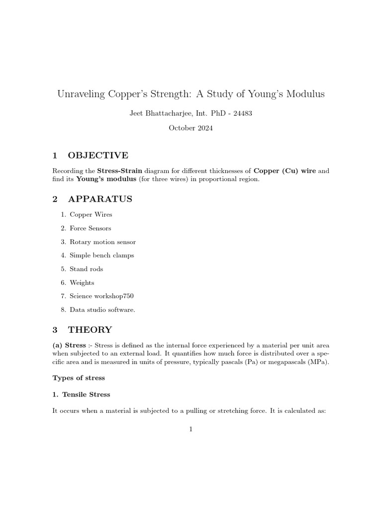 Elasticity measuring experiment | PDF | Deformation (Engineering) | Strength Of Materials