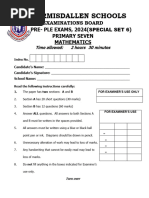 PLE PRIMARY LEAVING EXAMINATION MATHEMATICS 2024 | PDF