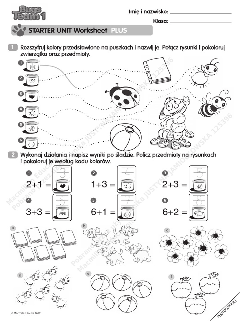 BT1 Starter PB Worksheet Plus | PDF
