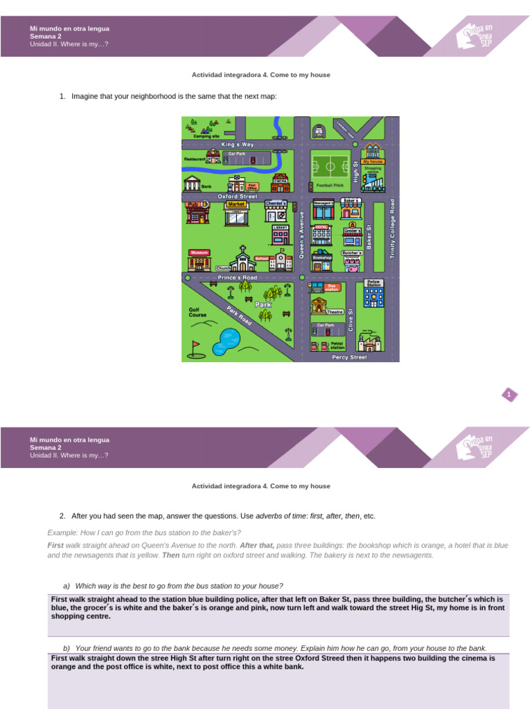 Directions in English: Neighborhood Guide | PDF