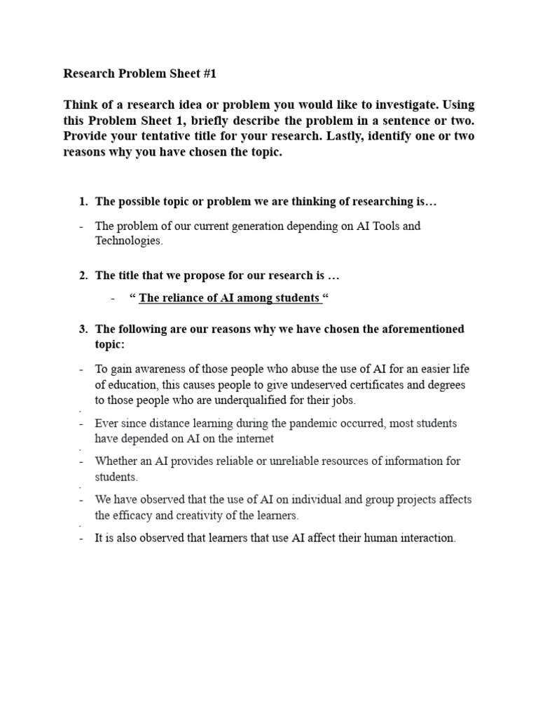 Rays & Johnross - Research Problem Selection | PDF