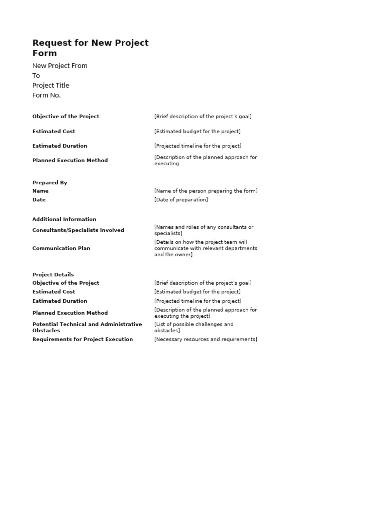 New Project Request Form | PDF