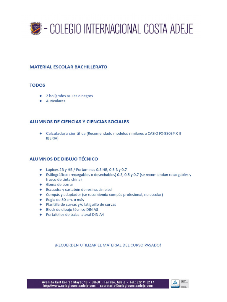 Material Bachillerato | PDF