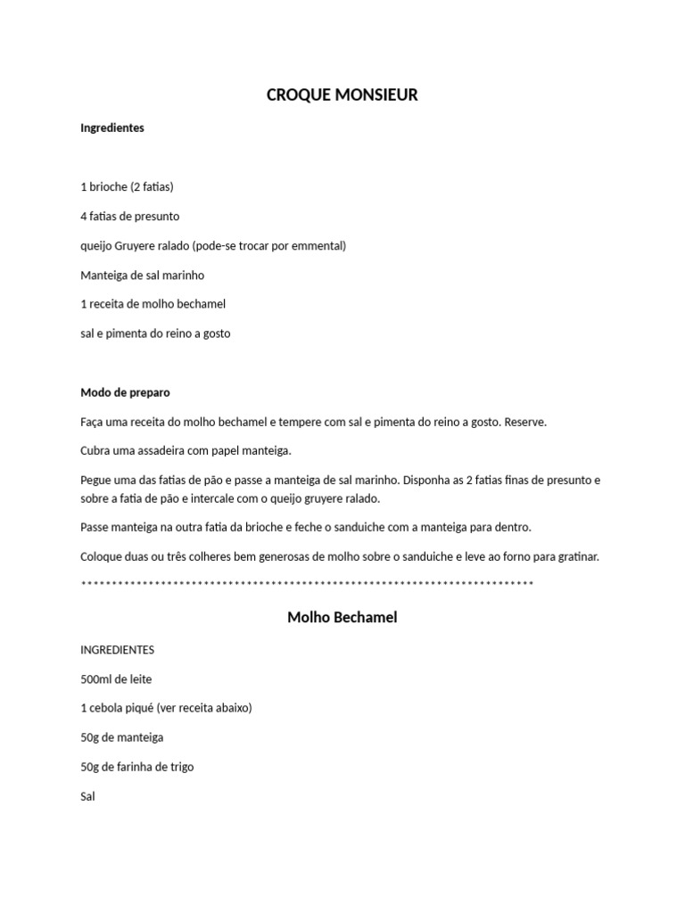 Croque Monsieur | PDF | Casa e Jardim