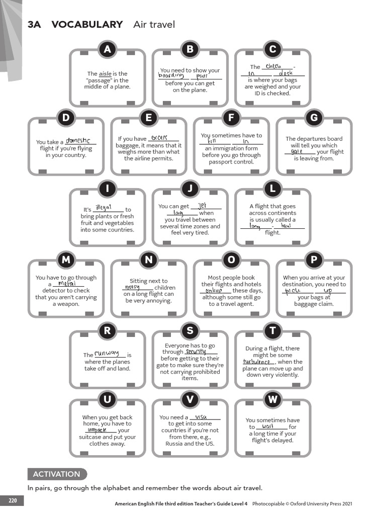AEF3e Level 4 TG PCM Vocab 3A | PDF | Aviation