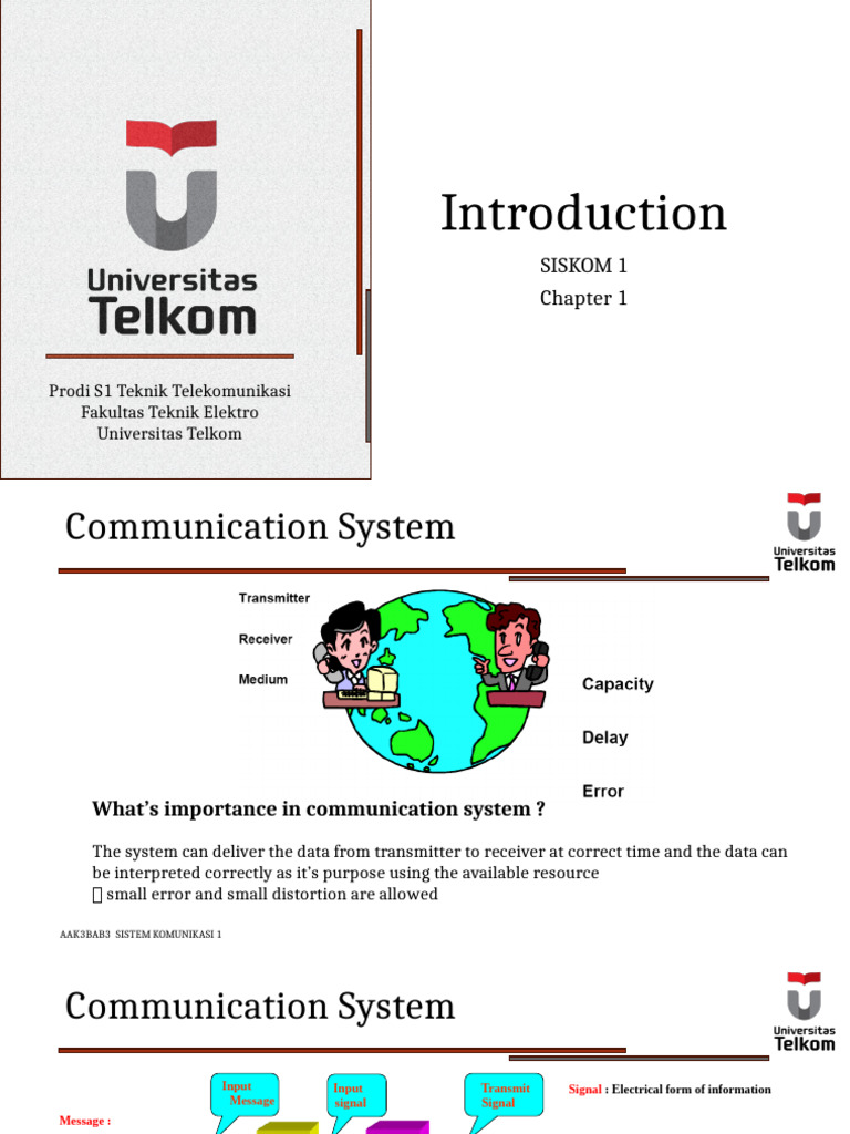 Pertemuan 1 Introduction | PDF | Bandwidth (Signal Processing) | Communications System