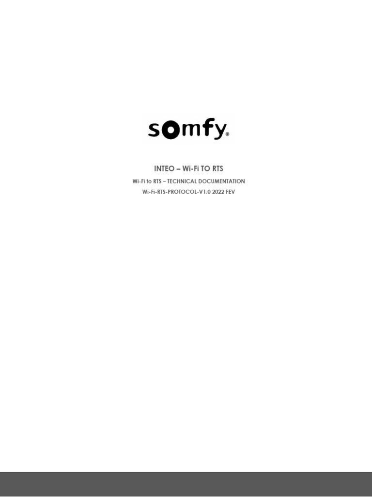 SOMFY - RTS IP PROTOCOL | PDF | Networking Standards | Computing