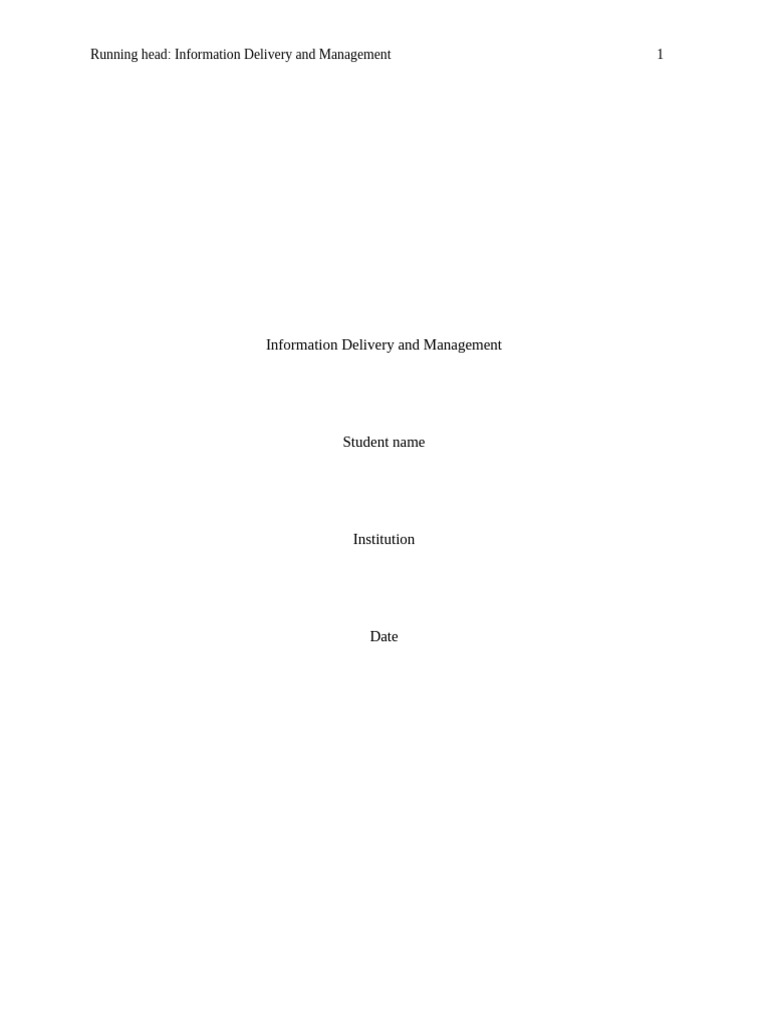 Information Delivery and Management | PDF | Information | Information ...