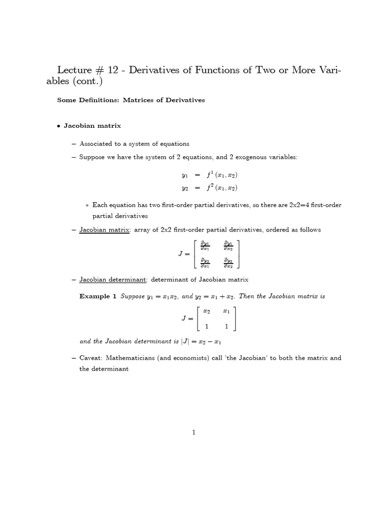 Lecture 12 | PDF | Determinant | Matrix (Mathematics)