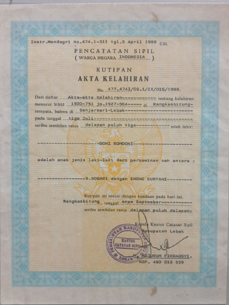 PDF - Image2pdf - Akte Kelahiran Dan KK Bapaknya Daffa | PDF