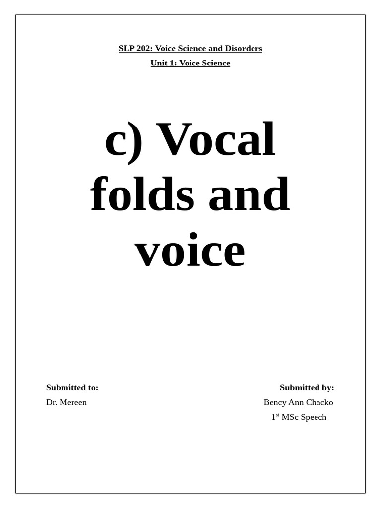 Vocal Folds And Voice Pdf Larynx Human Voice