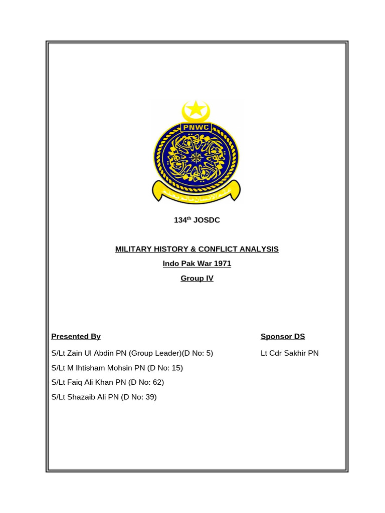 Indo Pak War 1971 Group 4 | PDF | Military