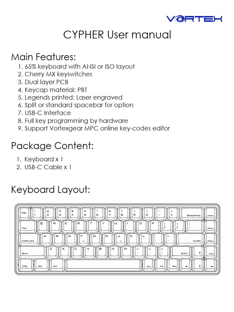 Cypherusermanual | PDF | Computer Keyboard | Input/Output