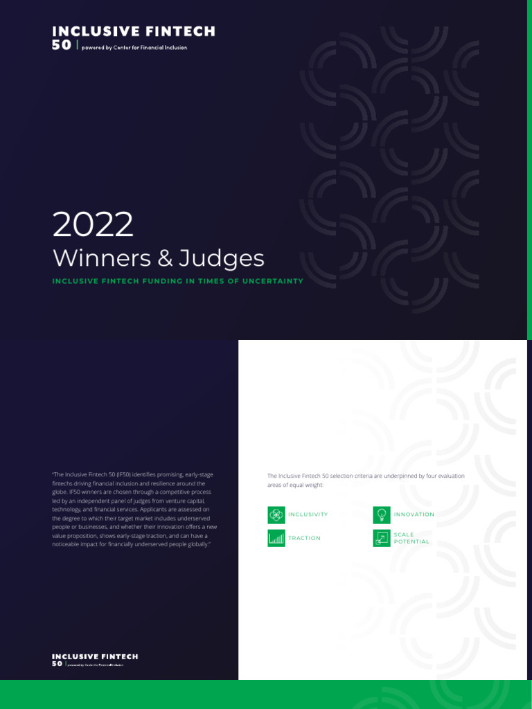 2022 Inclusive Fintech 50 Winners | PDF | Financial Inclusion | Poverty ...