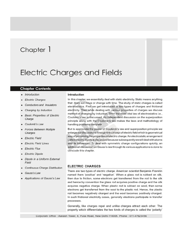 Electric Charge and Fields | PDF