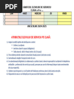 TABEL Elevi Serviciu | PDF