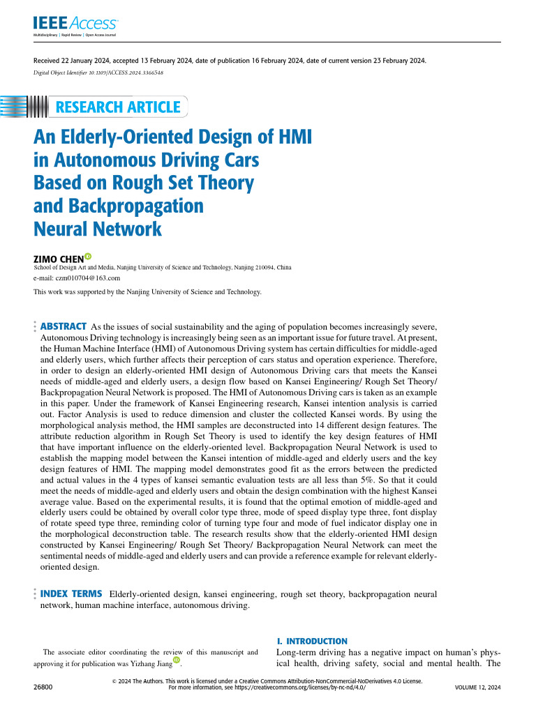 An Elderly-Oriented Design of HMI in Autonomous Driving Cars Based On ...