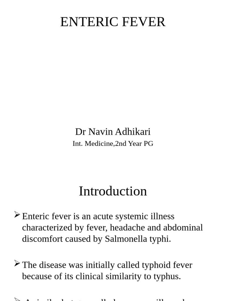 Enteric Fever | PDF | Causes Of Death | Public Health