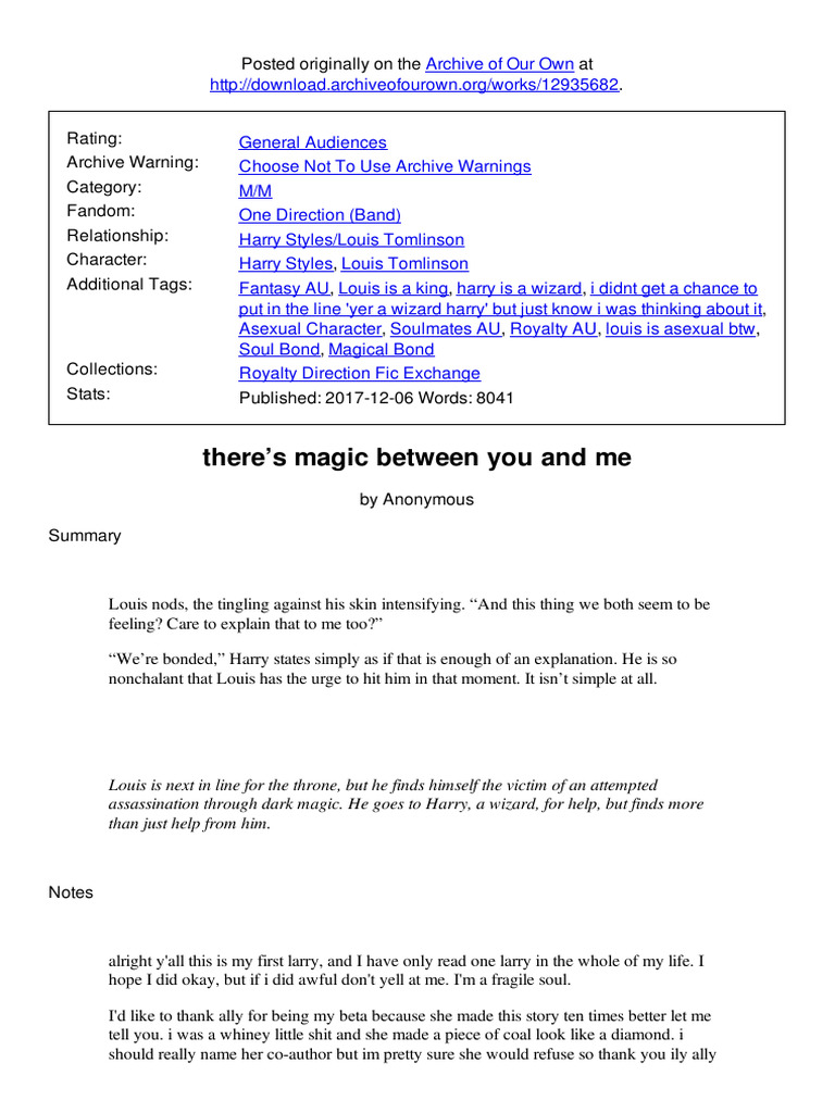 Theres Magic Between You by Anonymous | PDF | Magician (Fantasy)