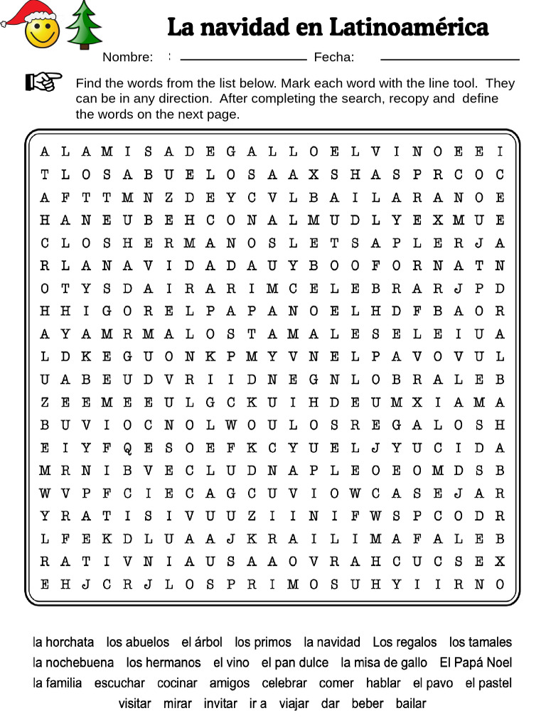 Navidad Wordsearch | PDF | Language Arts & Discipline