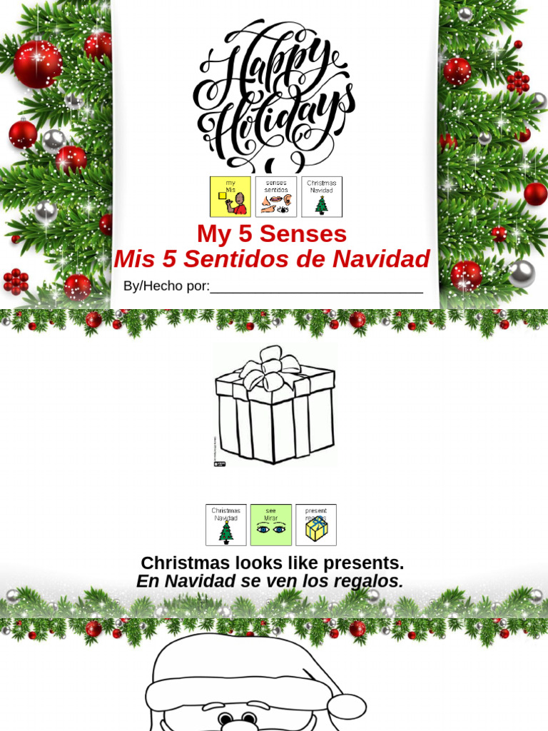 The 5 Senses Holiday Book - Mis 5 Sentidos de Navidad | PDF