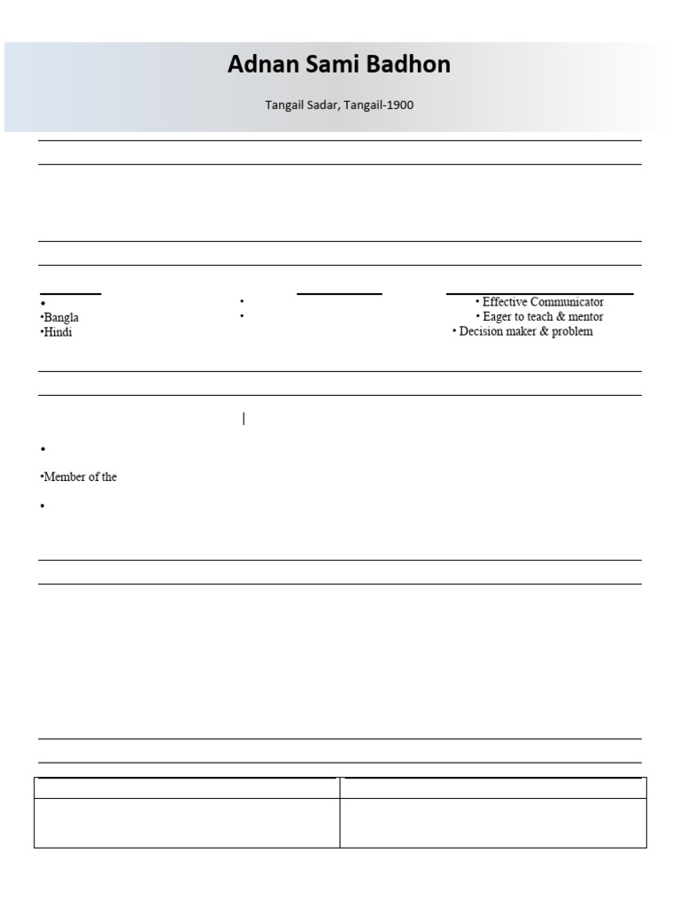 CV of Adnan Sami Badhon | PDF | Career & Growth | Business