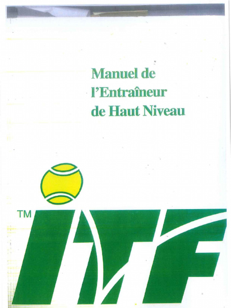 Manuel de Lentraineur Haut Niveau Itf | PDF