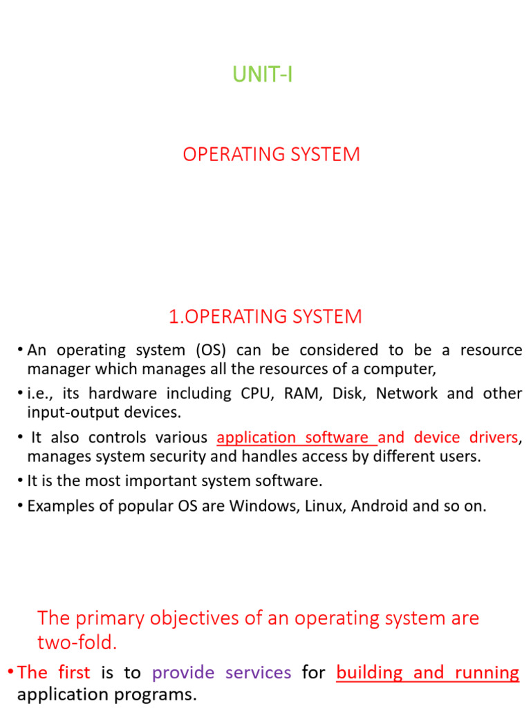 Chapter 1-OPERATING SYSTEM 2024 | PDF | Operating System | Graphical User Interfaces