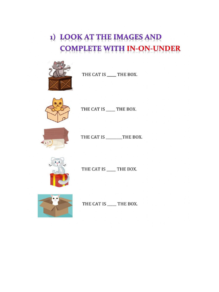 In, On, Under, Next To, Behind, Prepositions | PDF