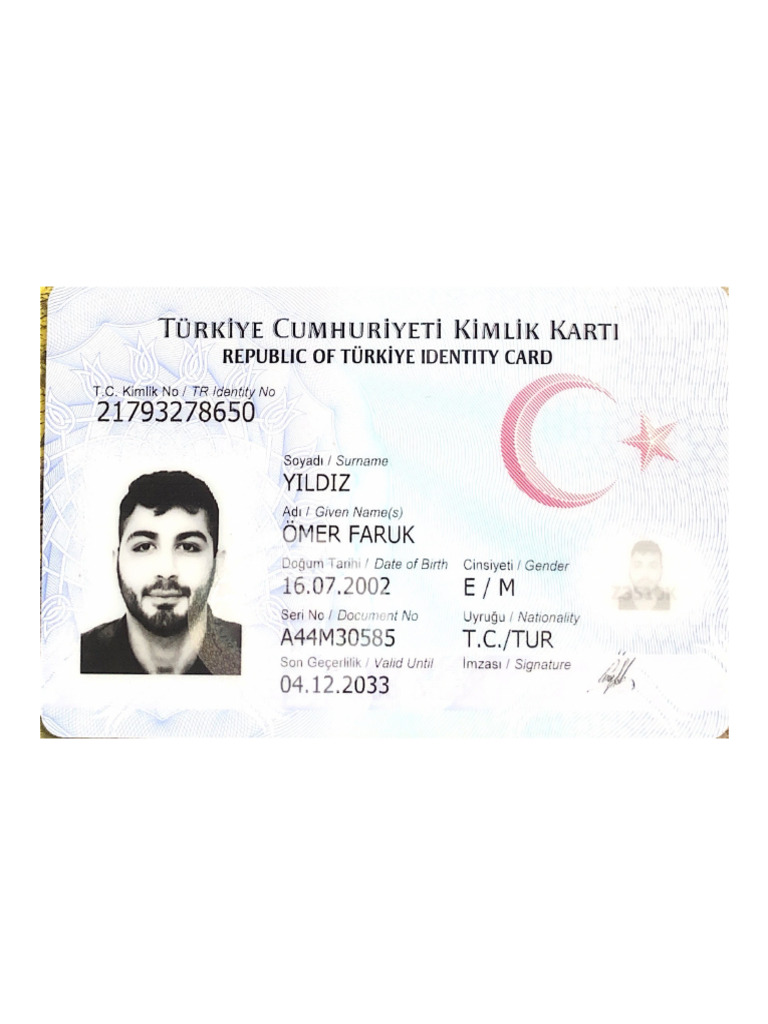 Republic of Türkiye Identity Card | PDF