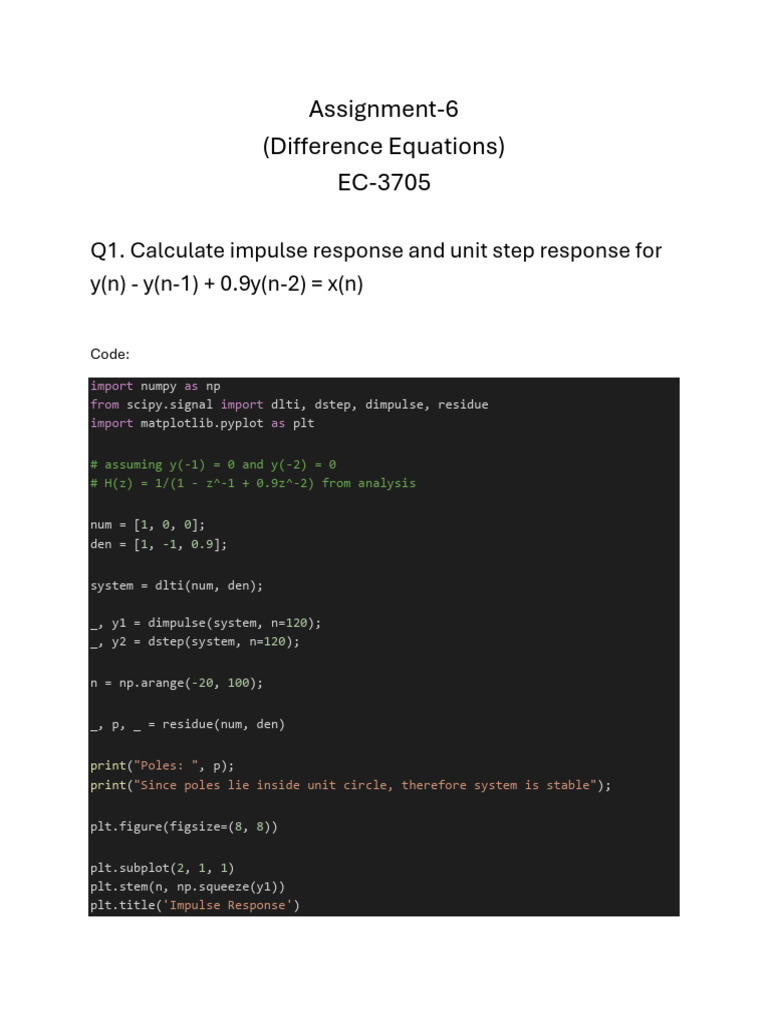 Lab-6 (Discrete Equations) | PDF | Mathematical Objects | Control Theory