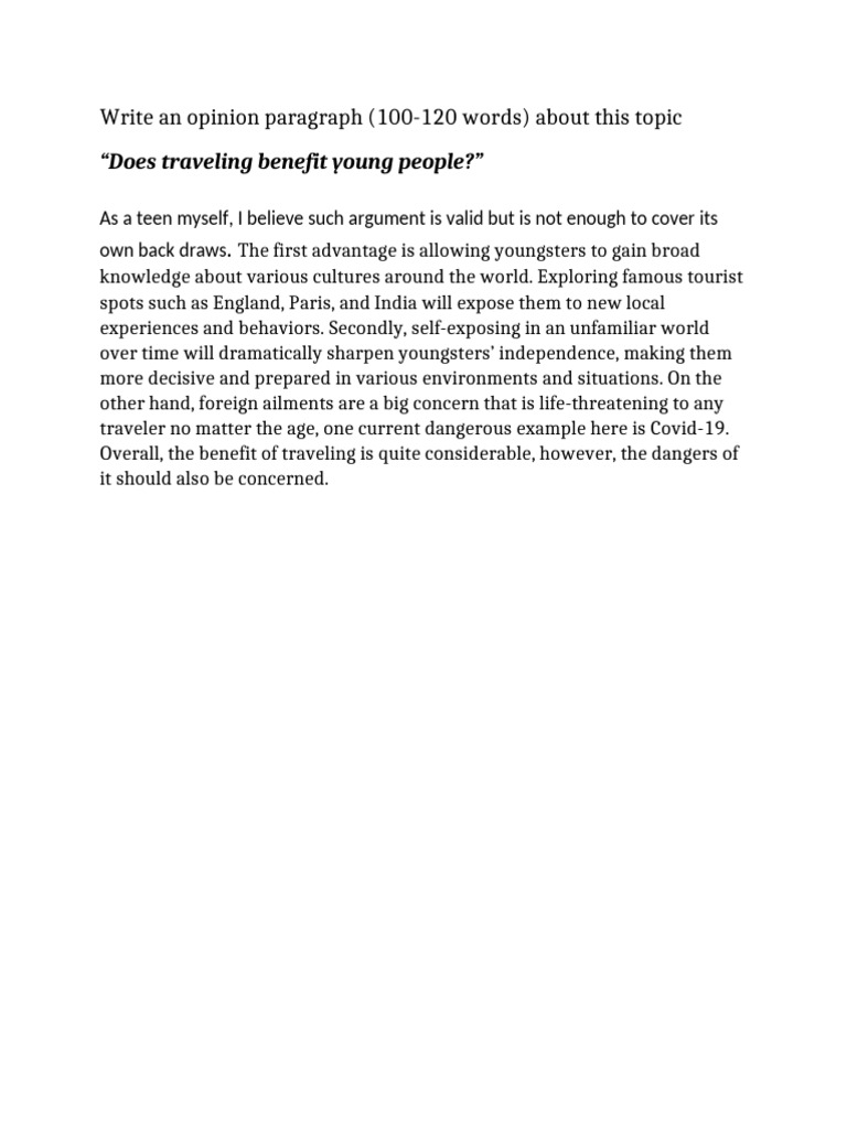 Write An Opinion Paragraph | PDF