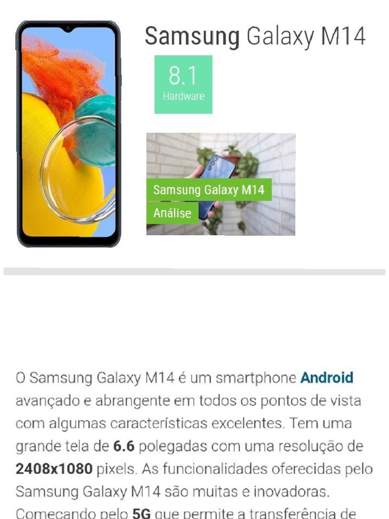 Samsung Galaxy M14 | PDF